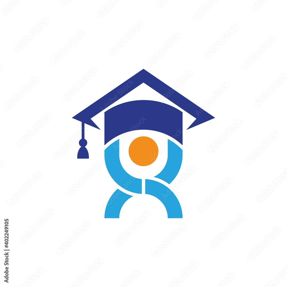 Modern kid education logo. Children with graduation cap logo concept ...