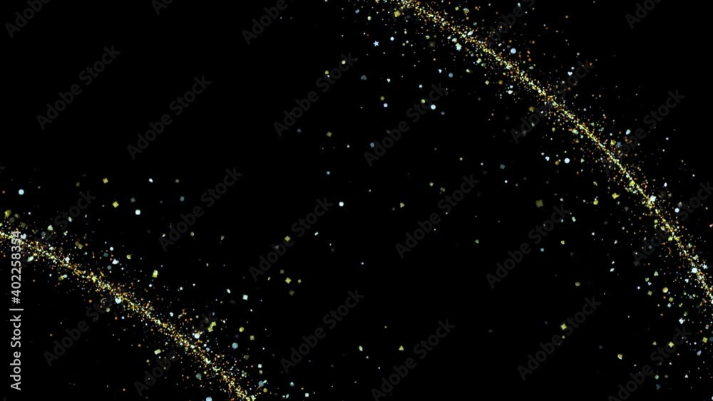 Shining sparkle lines with bokeh crossing the screen can be used as a ...