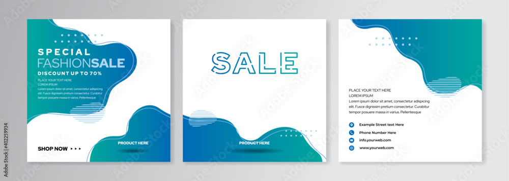 Social media post design template with a cool design element and trendy ...