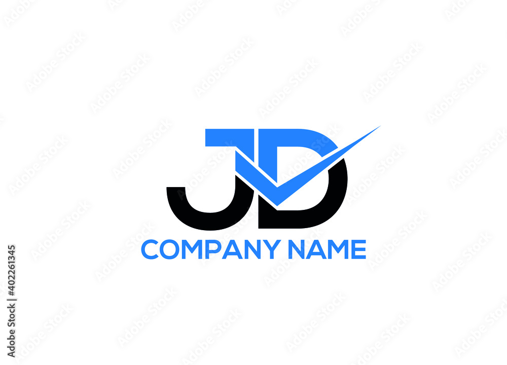 JD Letter Logo Design with Creative Modern initial icon template Stock ...