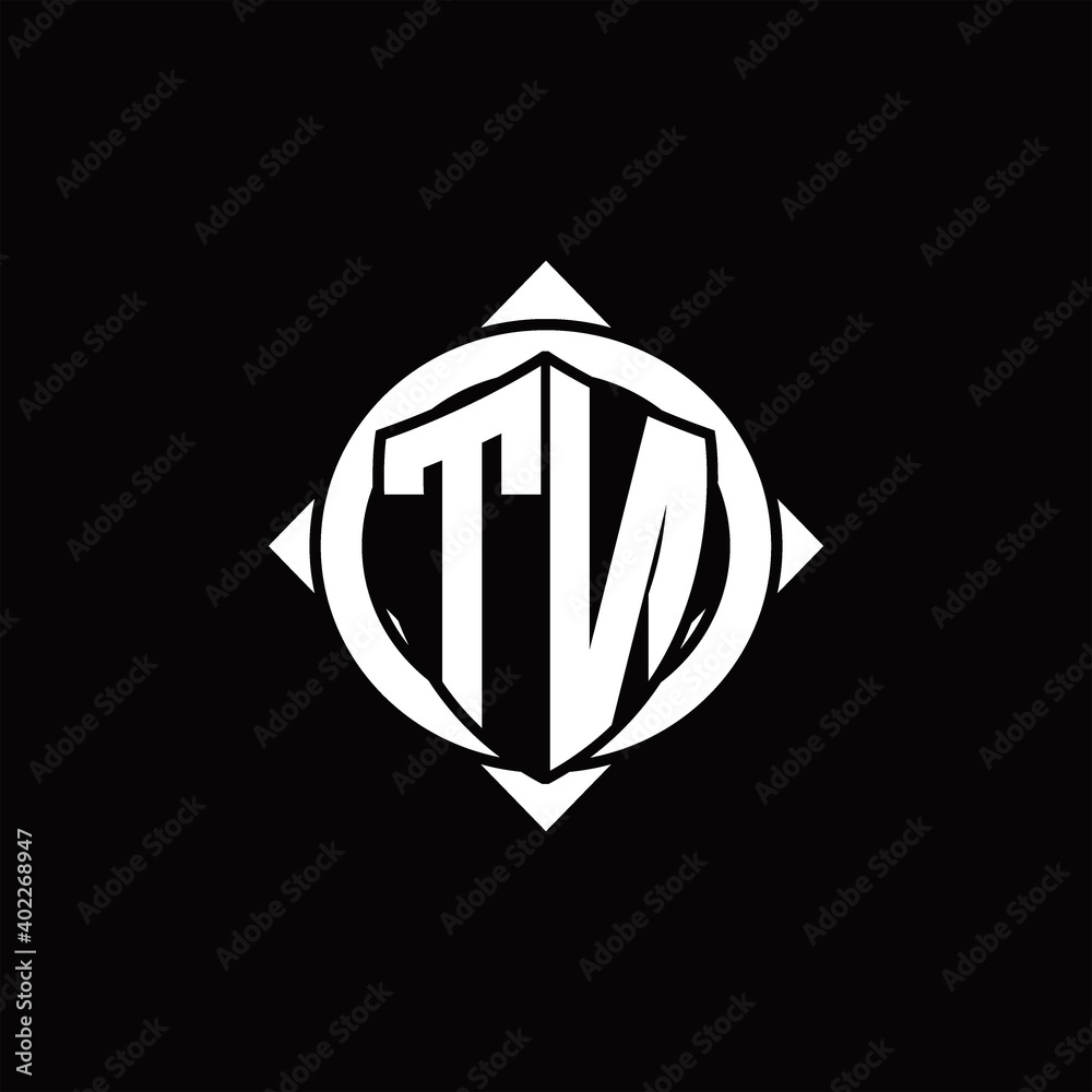 TN Logo monogram isolated circle rounded with compass shape Stock ...