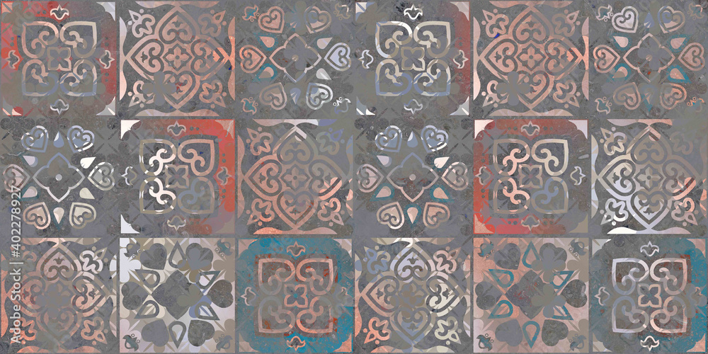Background Wallpaper And Digital Wall Tiles Design Stock Illustration ...