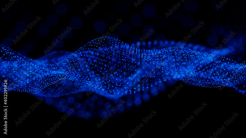 Abstract 3D Technology concept. Big Data and Artificial Intelligence ...