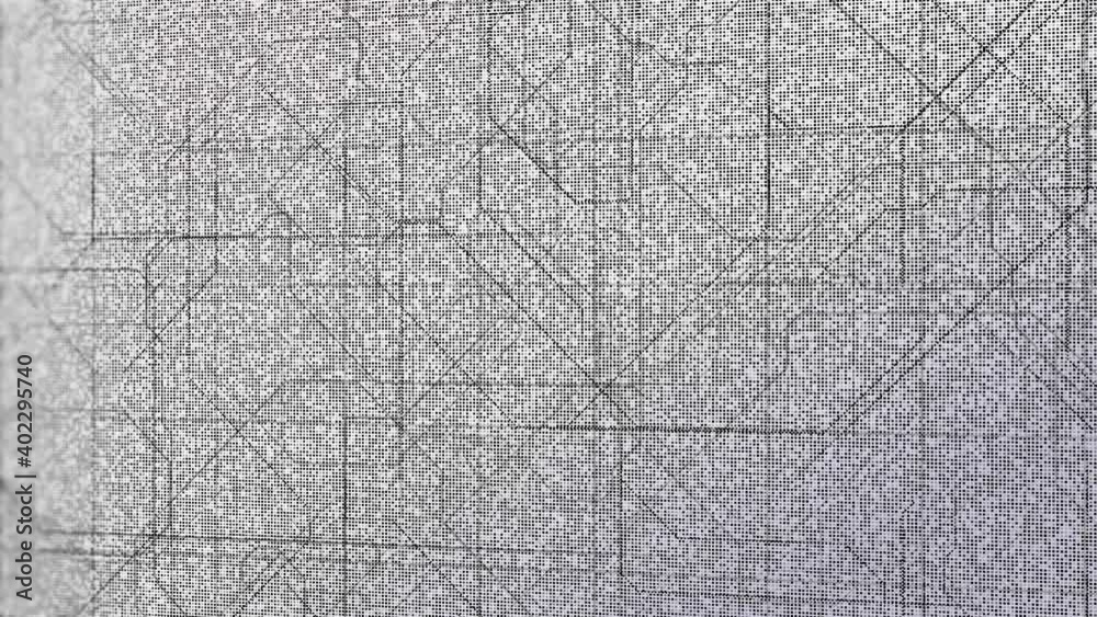 Digital interface with white lines and dots, seamless loop. Animation ...