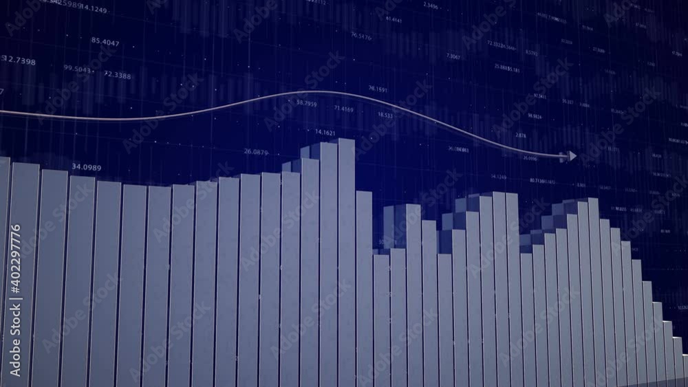 Stock market Bar chart with growing arrow.Business stock charts and ...