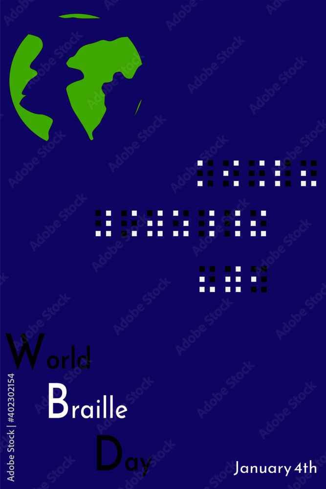 World Braille Day vector illustration.For greeting card, poster and ...