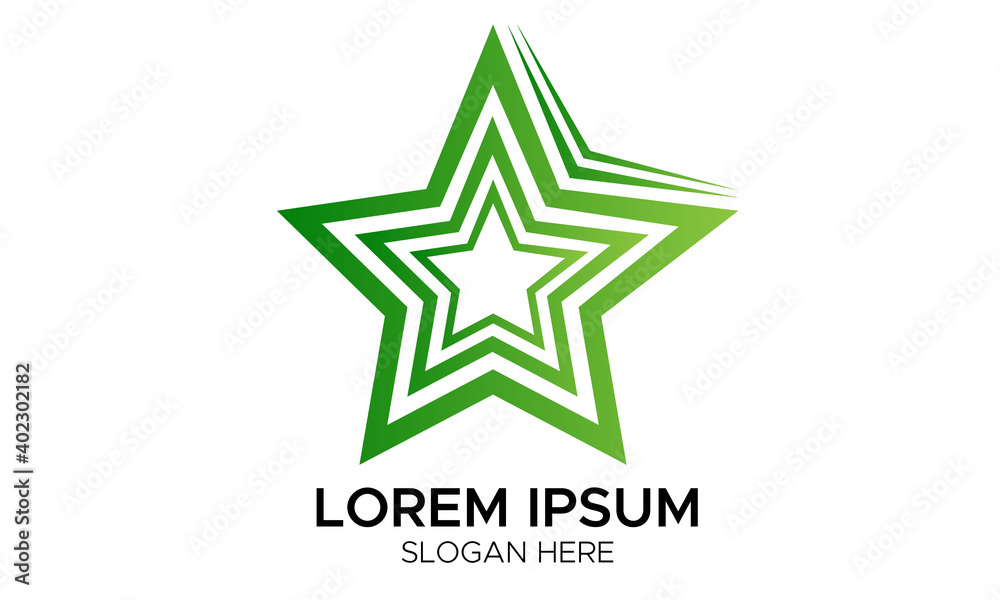 Abstract Green Color Star Shaped Logo Template Stock Vector | Adobe Stock