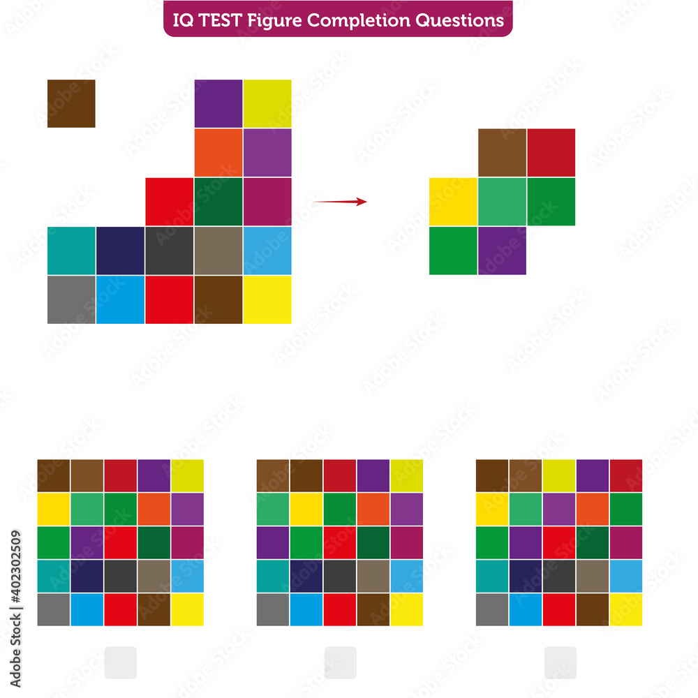 IQ TEST - Figure Completion Questions, Visual Intelligence Test Stock ...