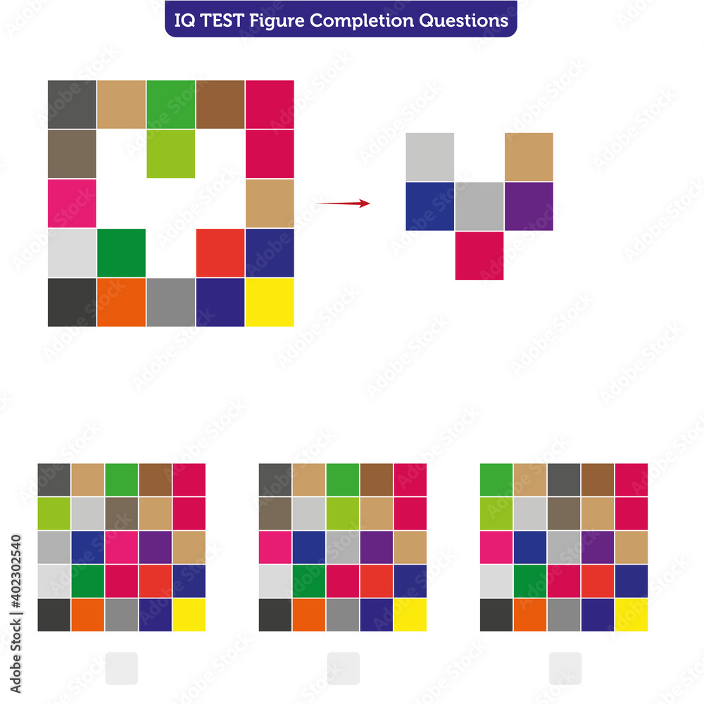 IQ TEST - Figure Completion Questions, Visual Intelligence Test Stock ...