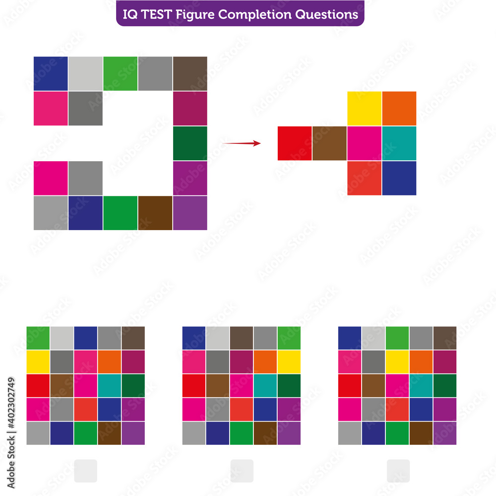 IQ TEST - Figure Completion Questions, Visual Intelligence Test Stock ...