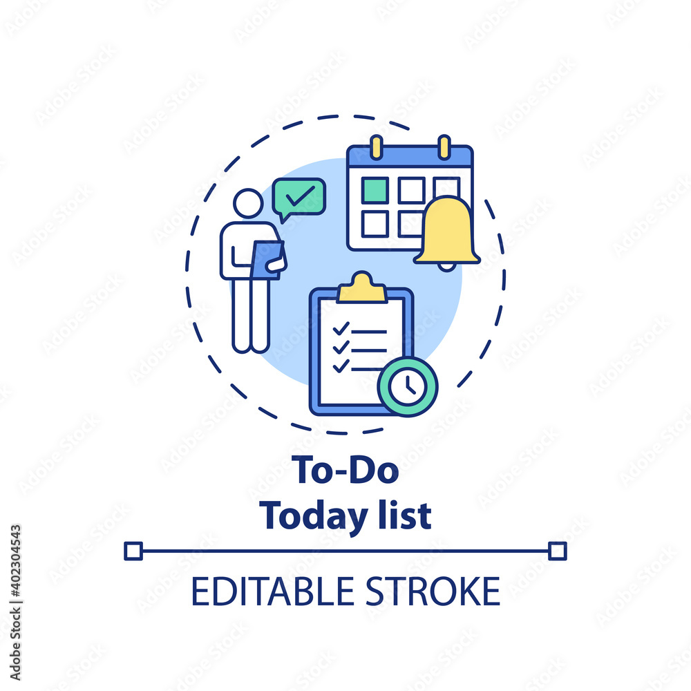 To-do today list concept icon. Fighting procrastination idea thin line ...