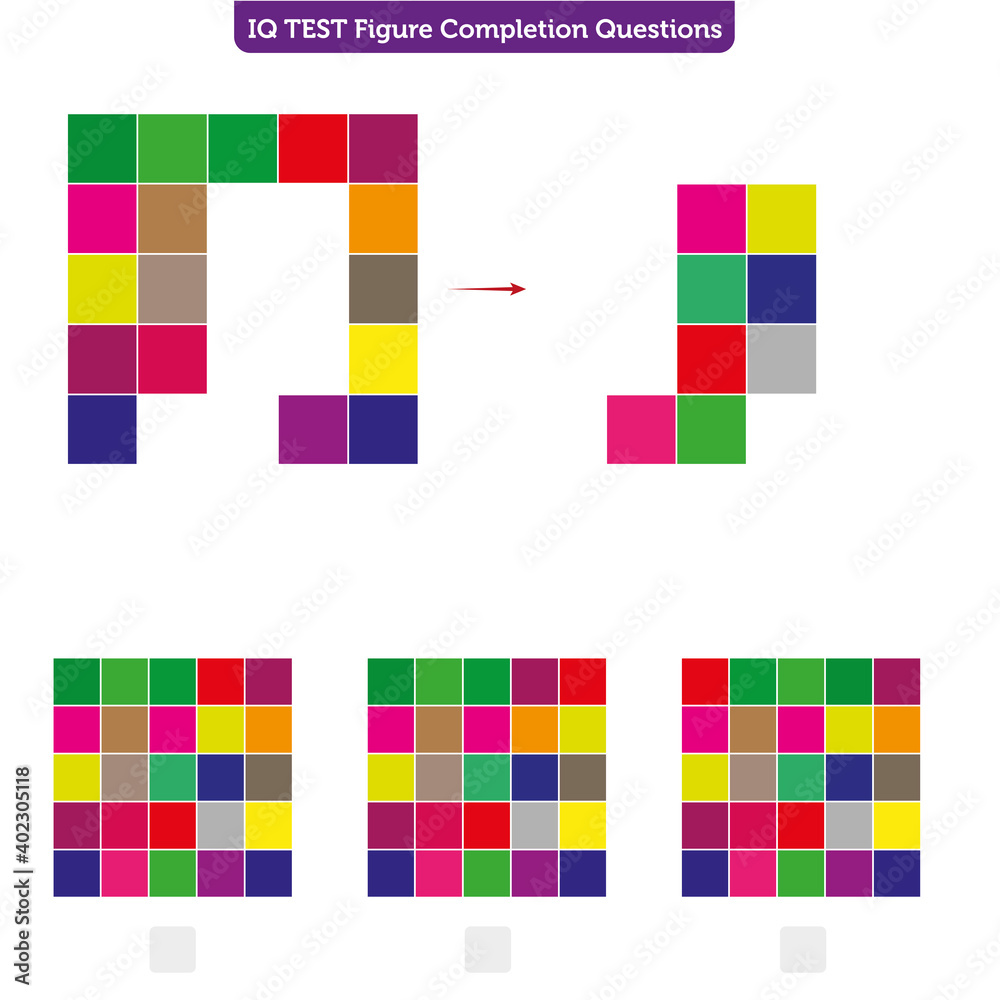 IQ TEST - Figure Completion Questions, Visual Intelligence Test Stock ...
