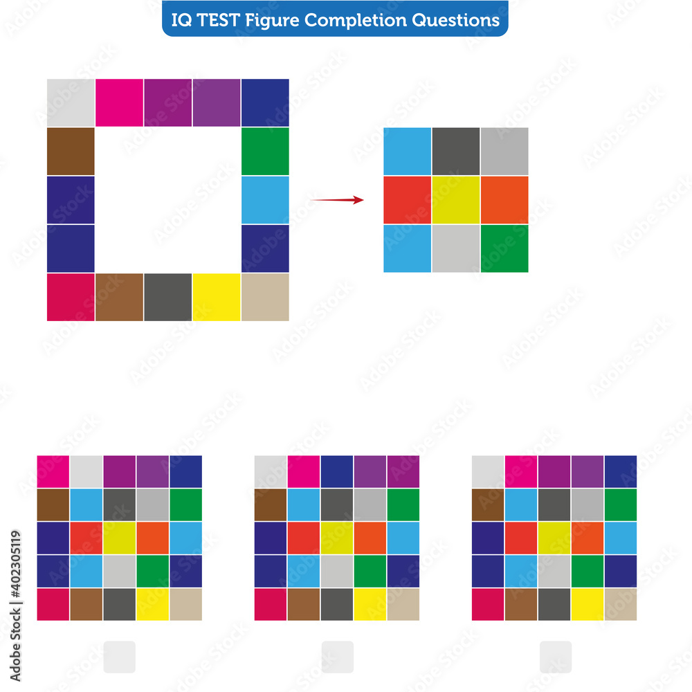 IQ TEST - Figure Completion Questions, Visual Intelligence Test Stock ...