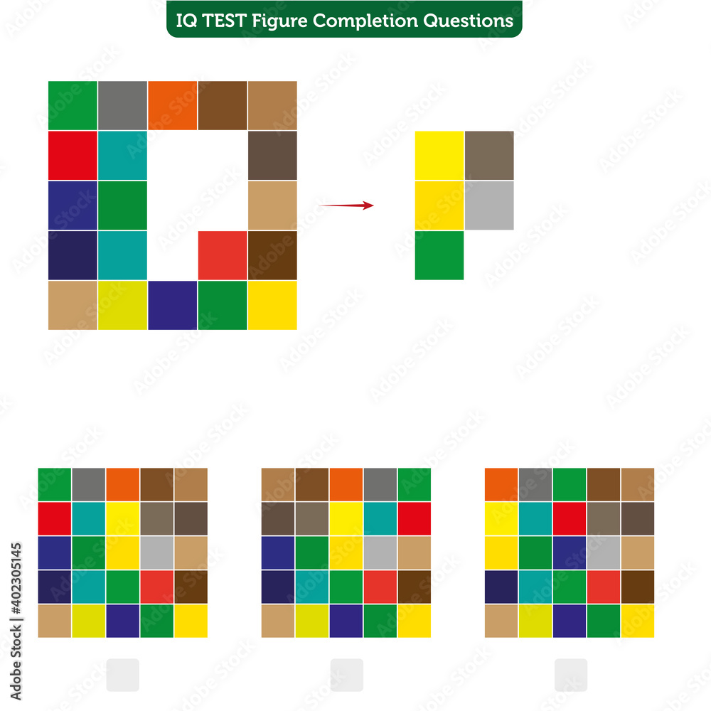 IQ TEST - Figure Completion Questions, Visual Intelligence Test Stock ...