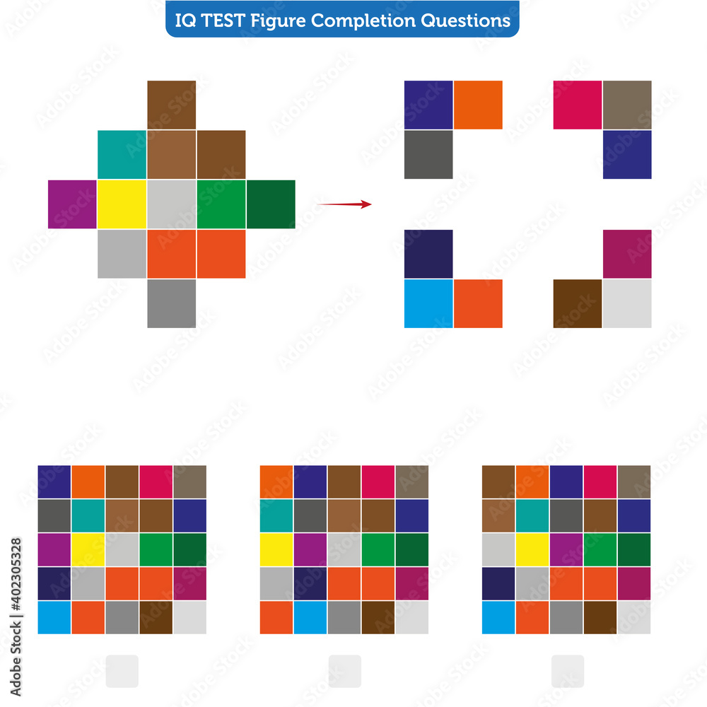 IQ TEST - Figure Completion Questions, Visual Intelligence Test Stock ...