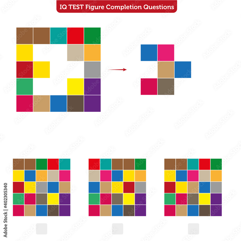 IQ TEST - Figure Completion Questions, Visual Intelligence Test Stock ...