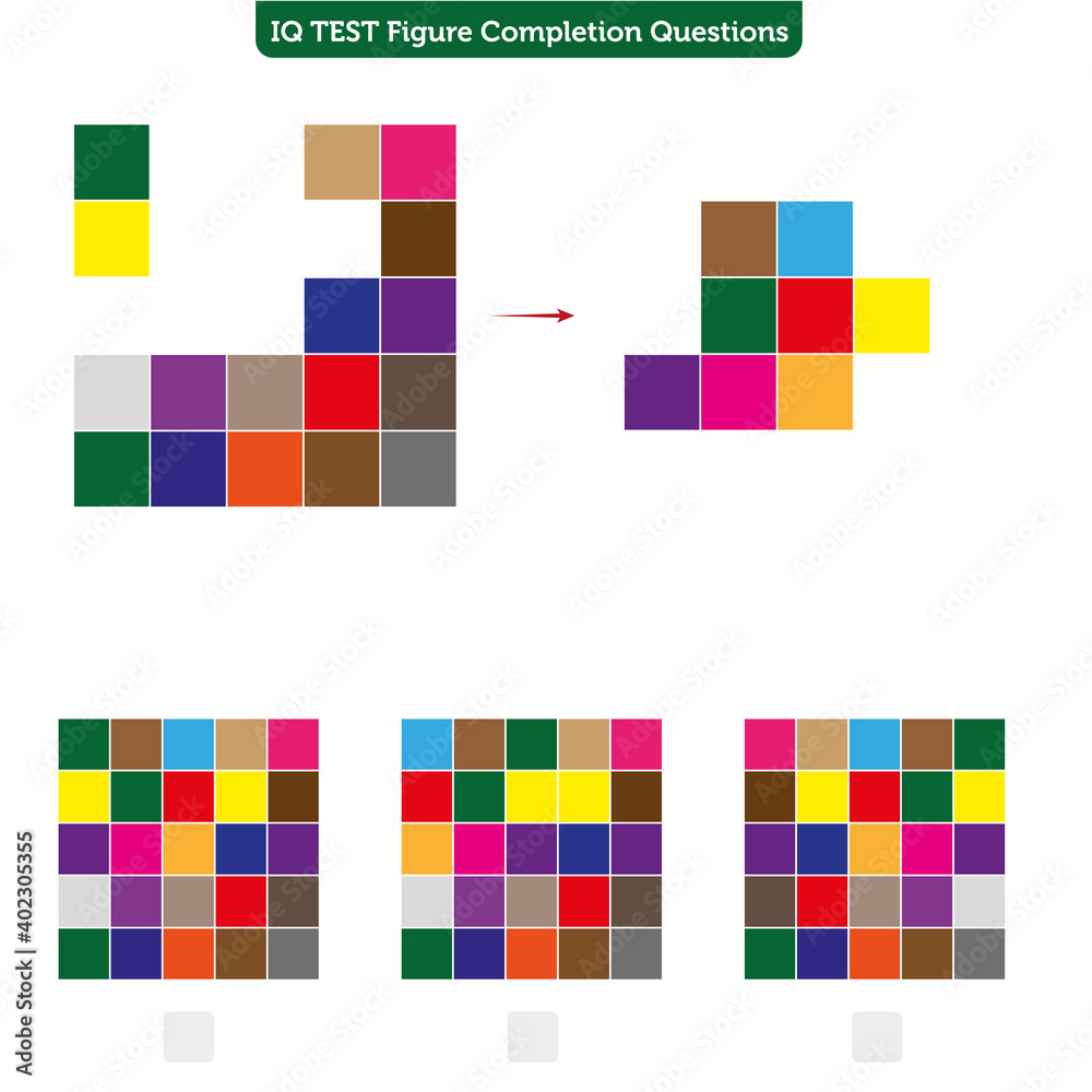 Vetor de IQ TEST - Figure Completion Questions, Visual Intelligence ...