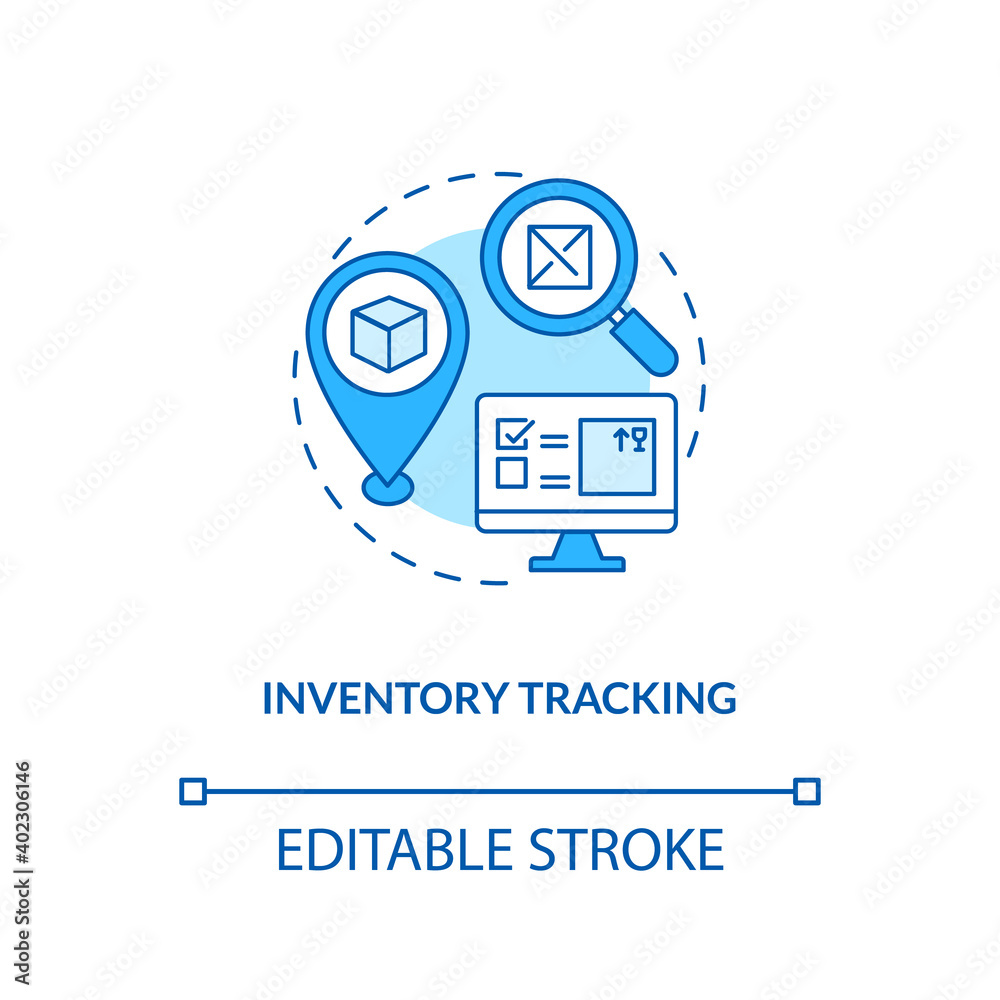 Inventory tracking concept icon. Warehouse management components ...