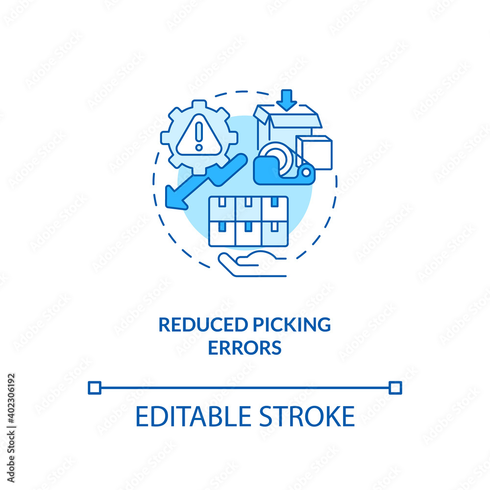 Reduced picking errors concept icon. Warehouse management software ...