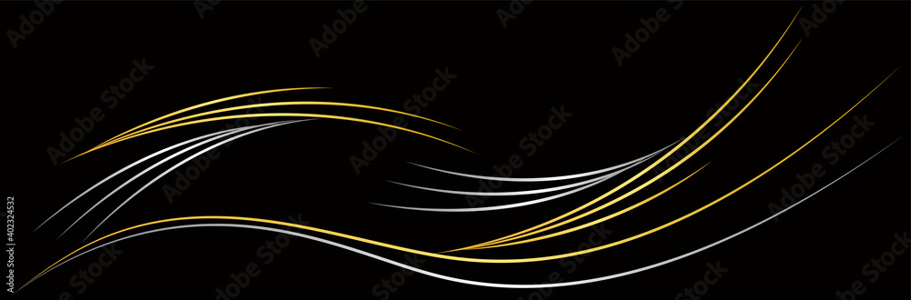 Black background, with silver and gold line, banner design Stock Vector ...