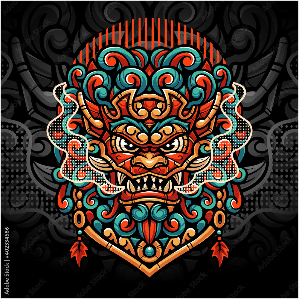 Foo dog esport mascot logo Stock Vector | Adobe Stock