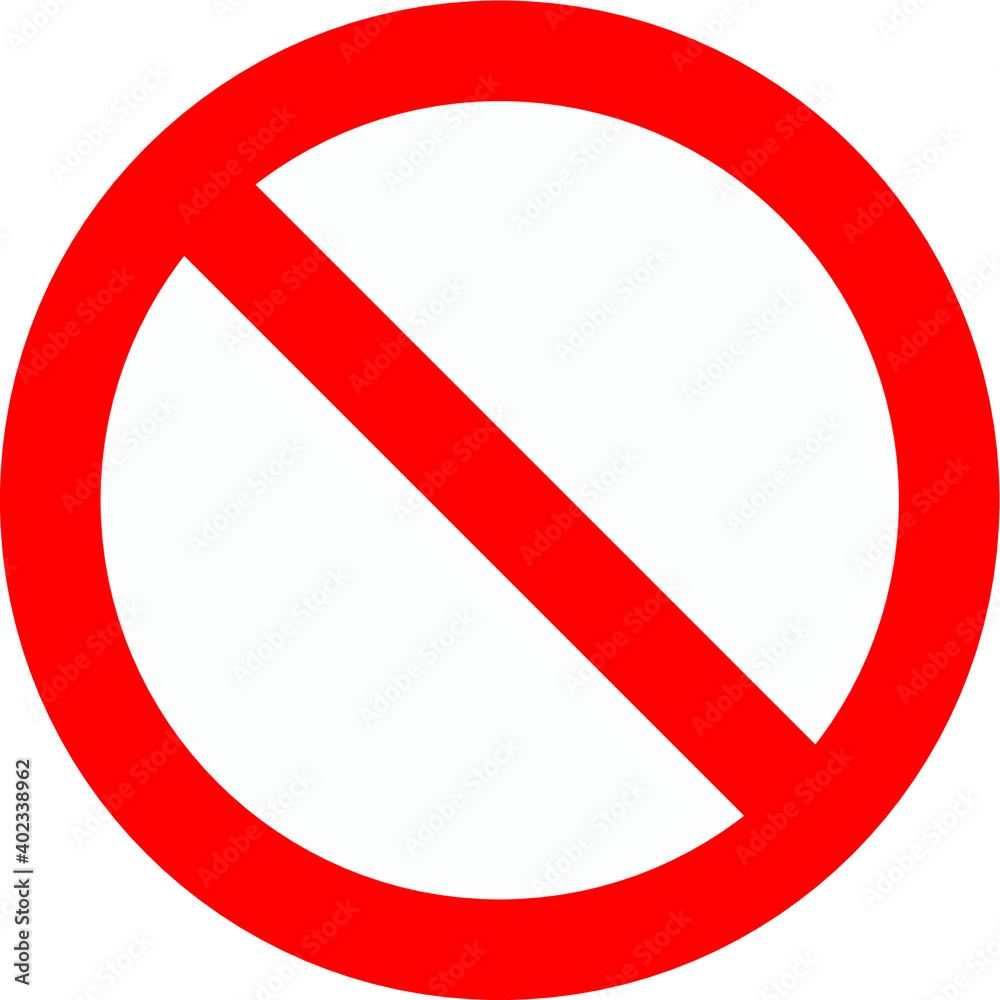 Prohibited and forbidden NO sign. Isolated on transparent background ...