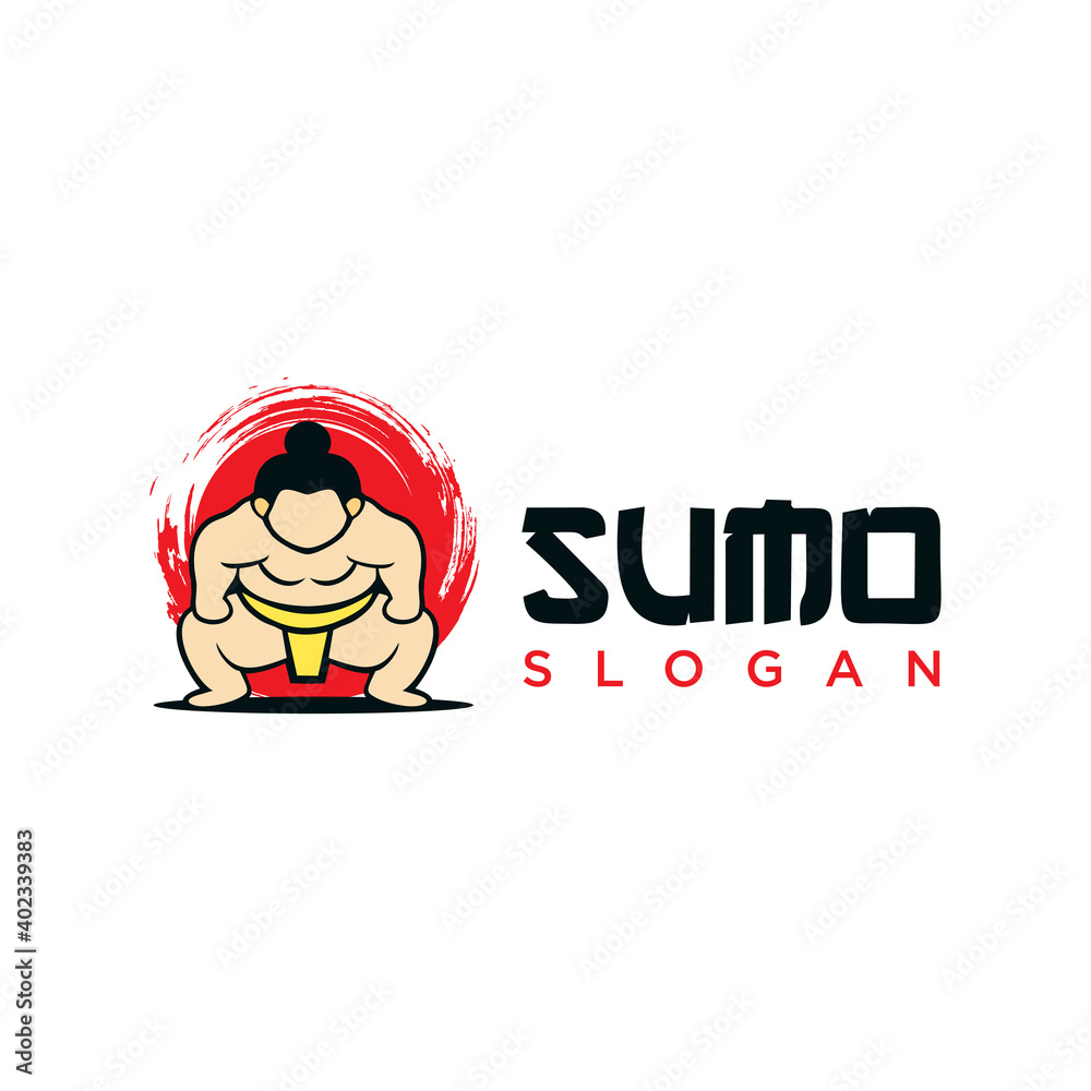 Sumo wrestler Logo sign. Fat, overweight man. Traditional sport of ...