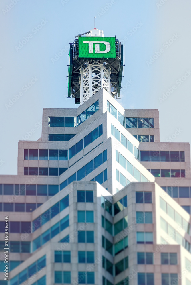 TD bank logo in building, Toronto, Canada Stock Photo | Adobe Stock