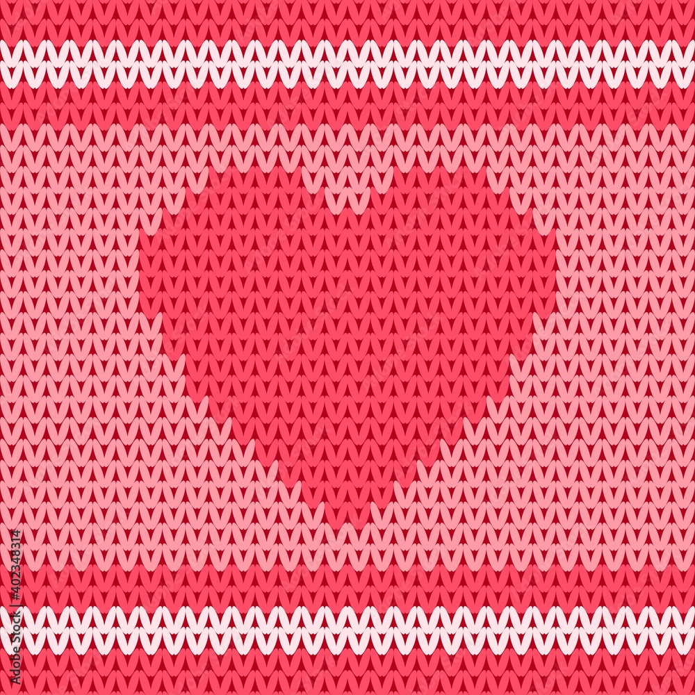 Knitted heart seamless pattern design. Traditional wool fabric texture ...