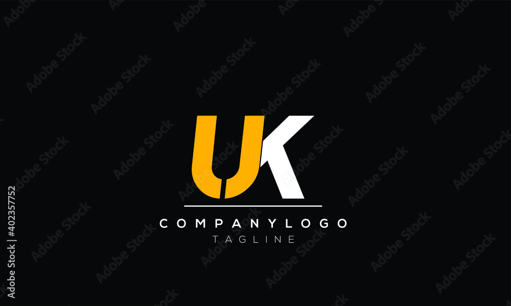 Alphabet letters Initials Monogram logo UK,KU,U and K vector de Stock ...