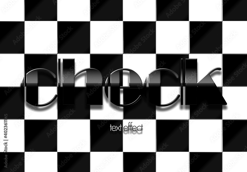 Checkers Text Effect Mockup Stock Template | Adobe Stock