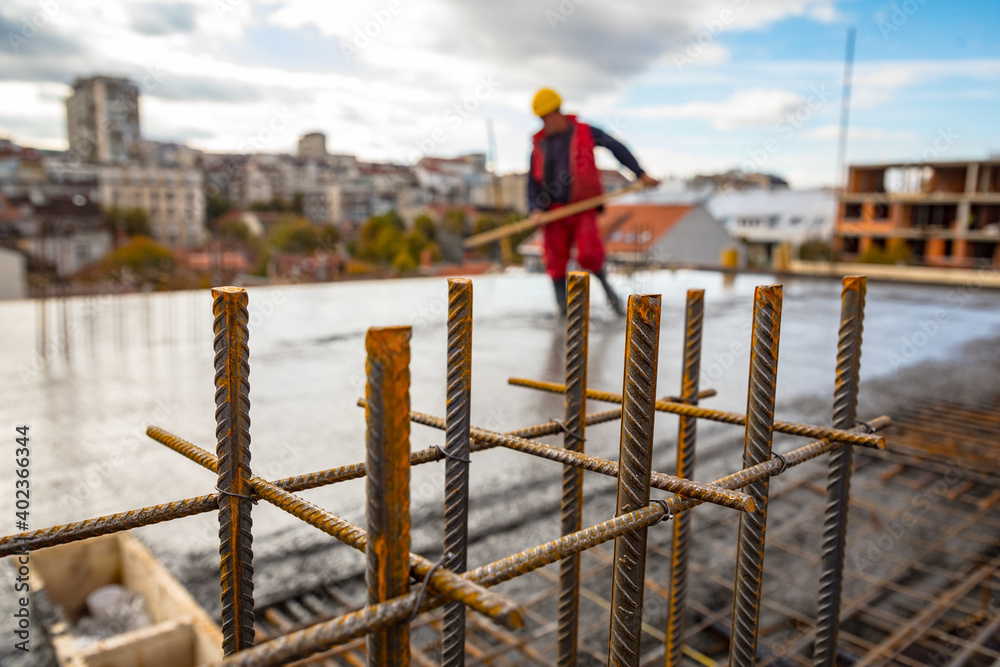 The concept of the construction process. Building under construction ...