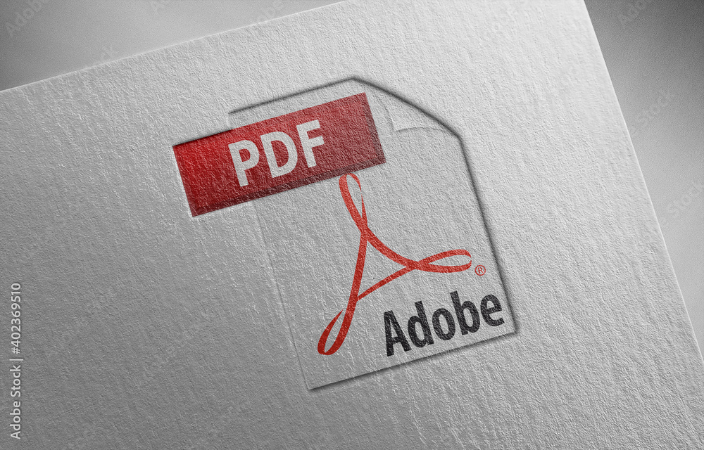 adobe-pdf-icon_1 on paper texture Stock Photo | Adobe Stock
