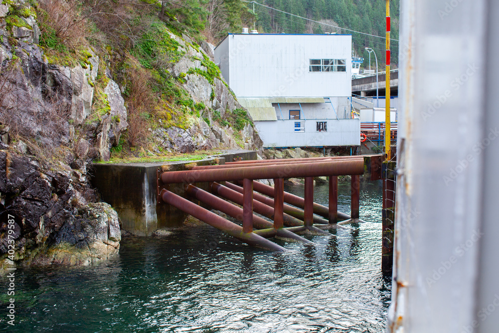 The berth for the BC Ferries dock in Horseshoe Bay, British-Columbia ...