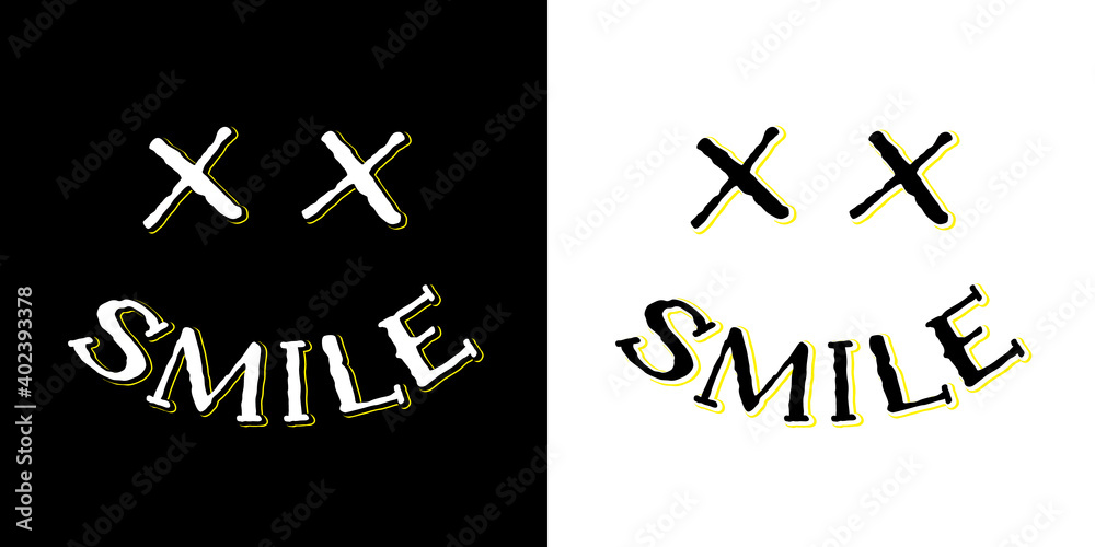 Smile face icon or symbol. A happy face emoticon with X's as eyes and ...