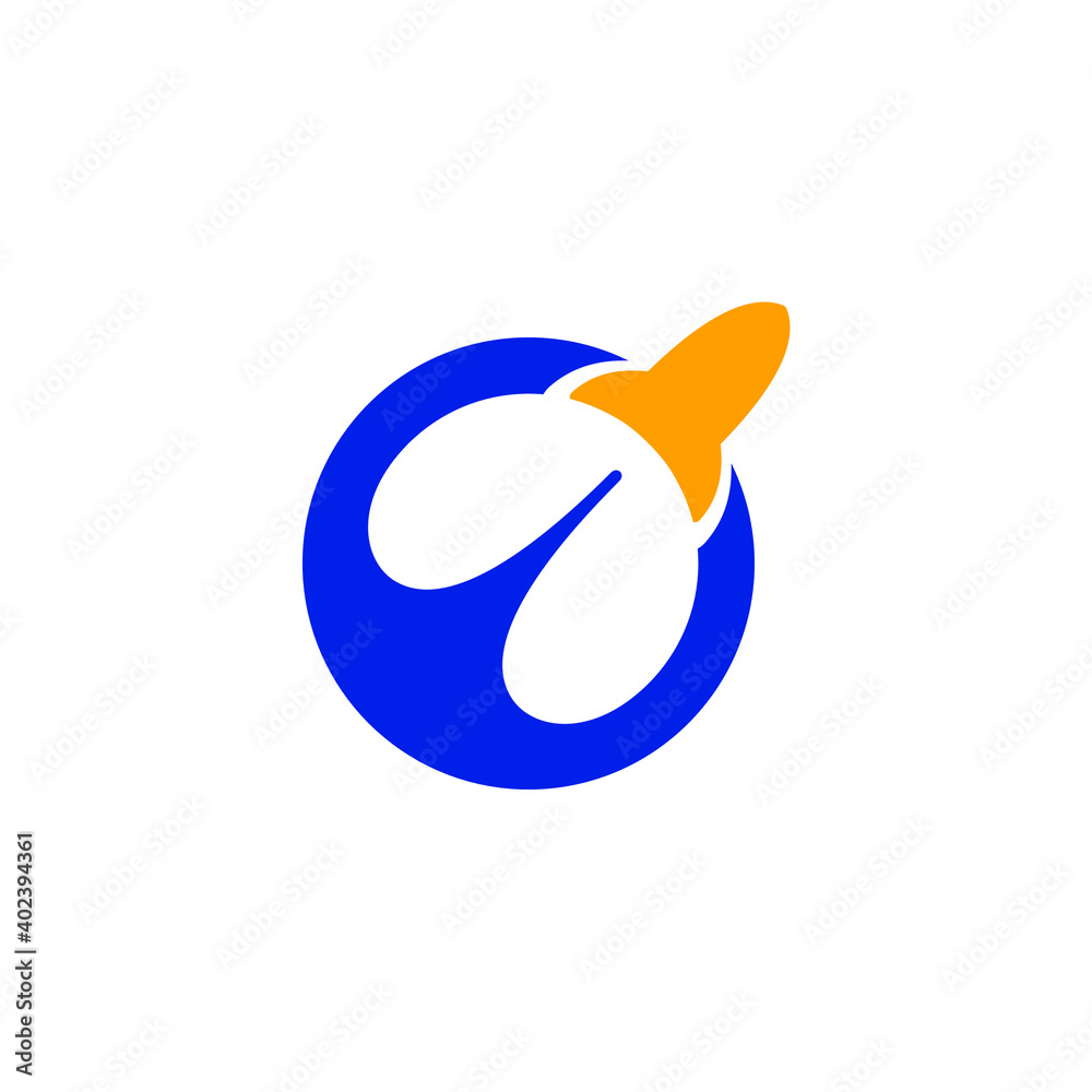 simple O rocket logo design Stock Vector | Adobe Stock