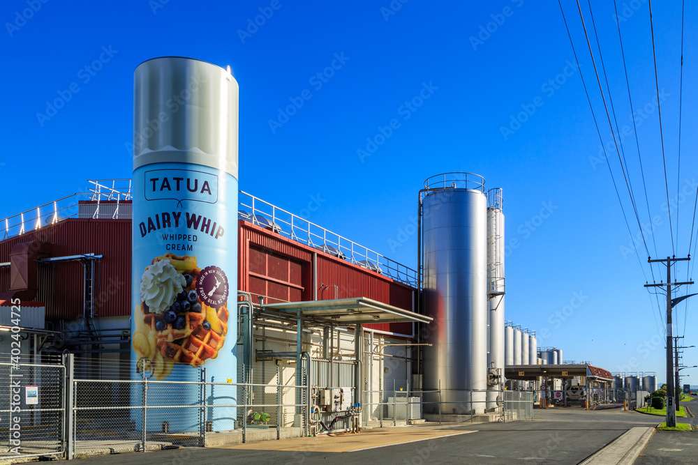 The Tatua Dairy Company in New Zealand, with an advertisement in the ...