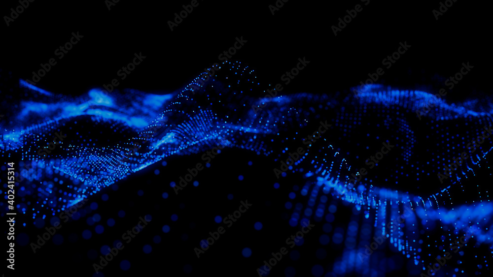 Abstract 3D Technology concept. Big Data and Artificial Intelligence ...