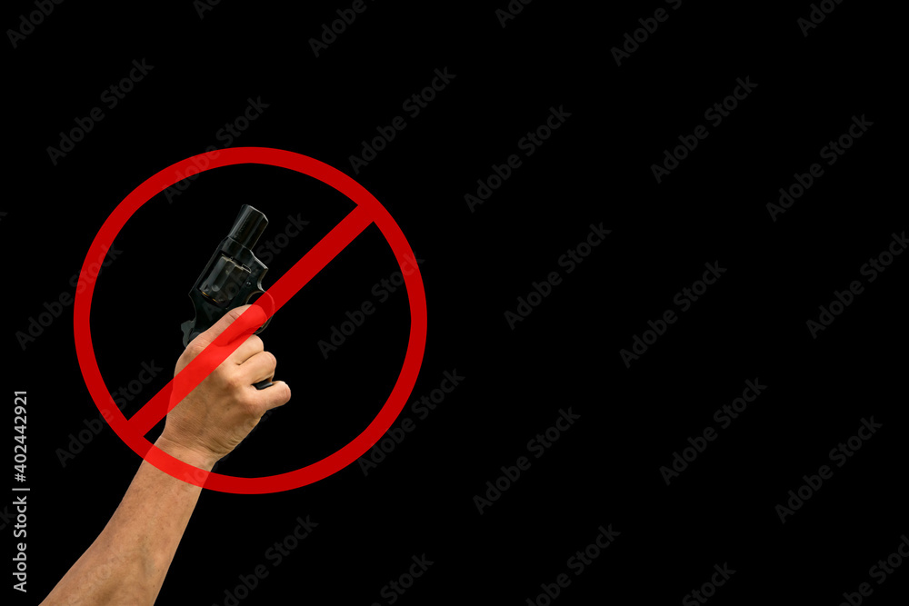 Stop sign for using weapons like pistols and guns Stock Photo | Adobe Stock