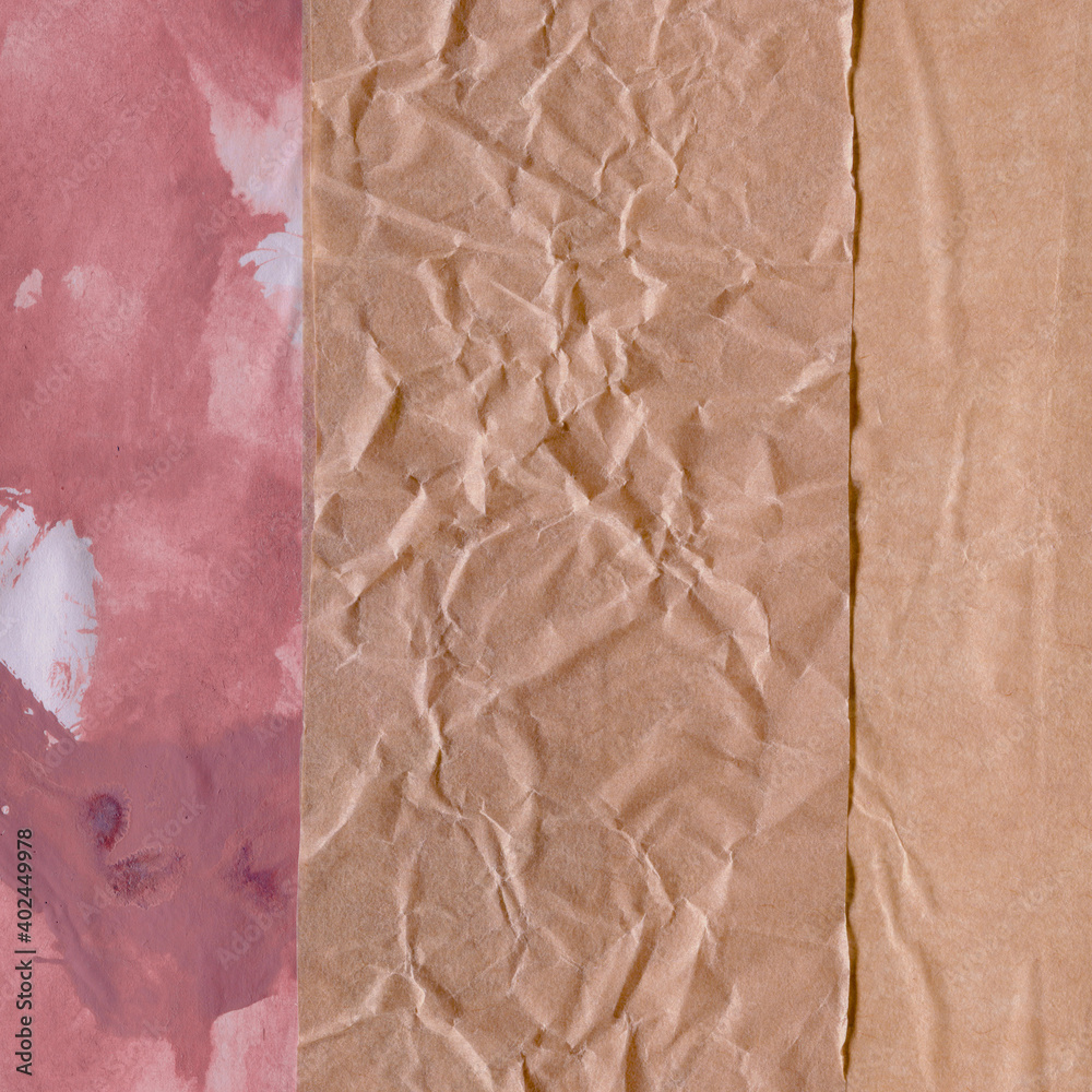 Colorful torn paper collage close-up. Texture made from various paper ...