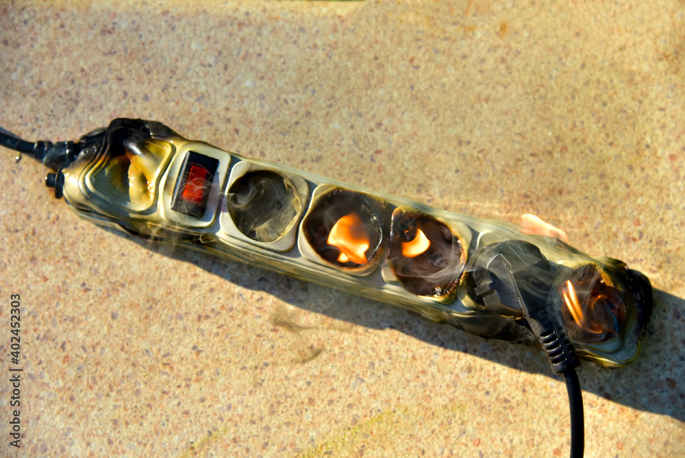 Outlets with switche caught fire in room. Overloaded electrical current ...