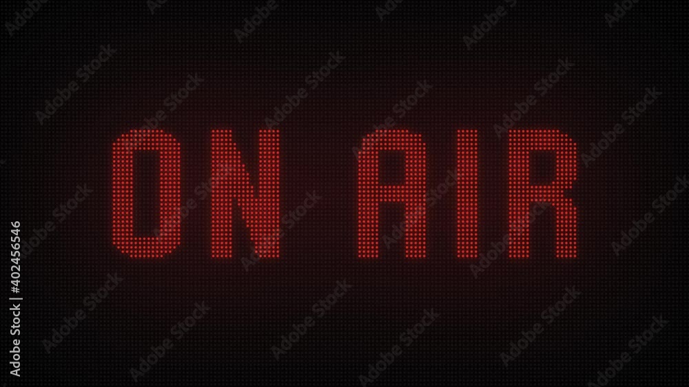 On Air Sign on Red LED Pulsing Seamless Loops Animation Stock Video ...