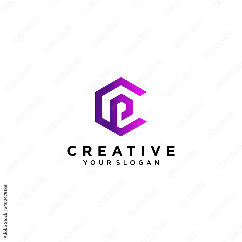 initial letter p and c logo design with modern concept. icons for ...