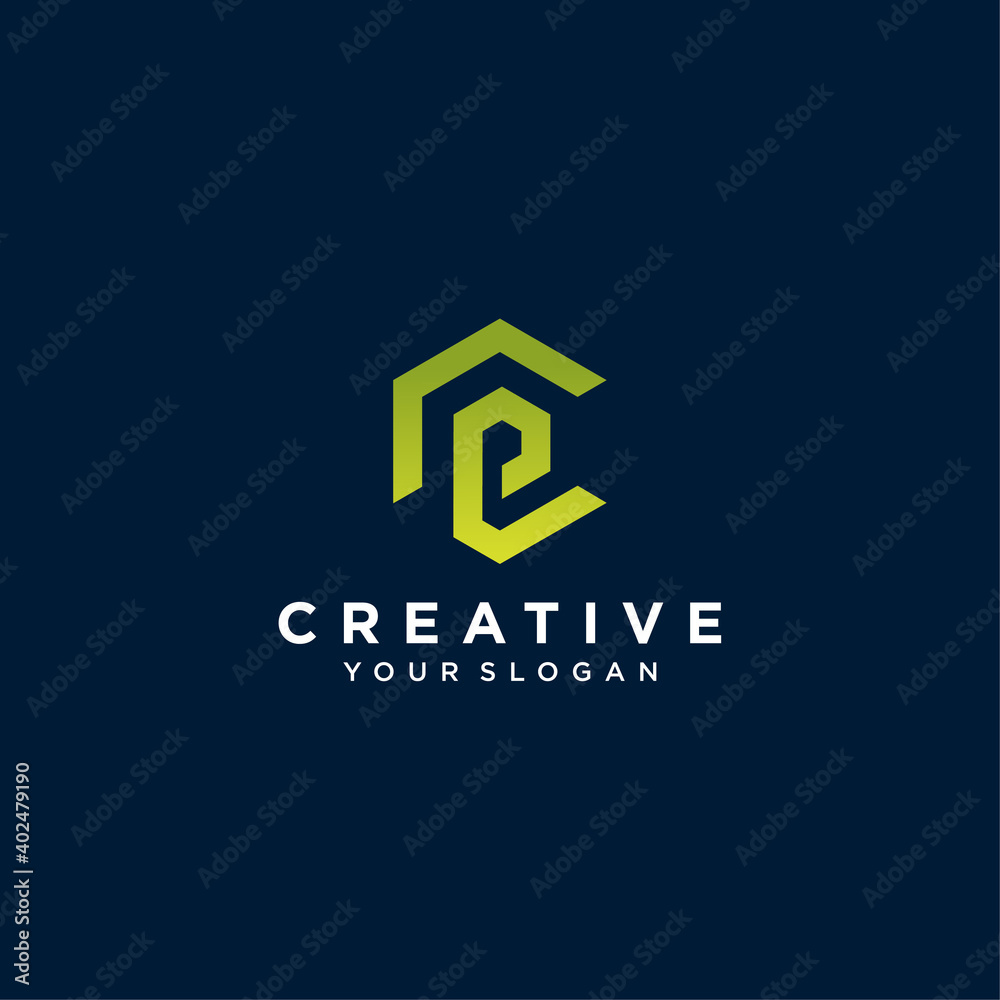 initial letter p and c logo design with modern concept. icons for ...