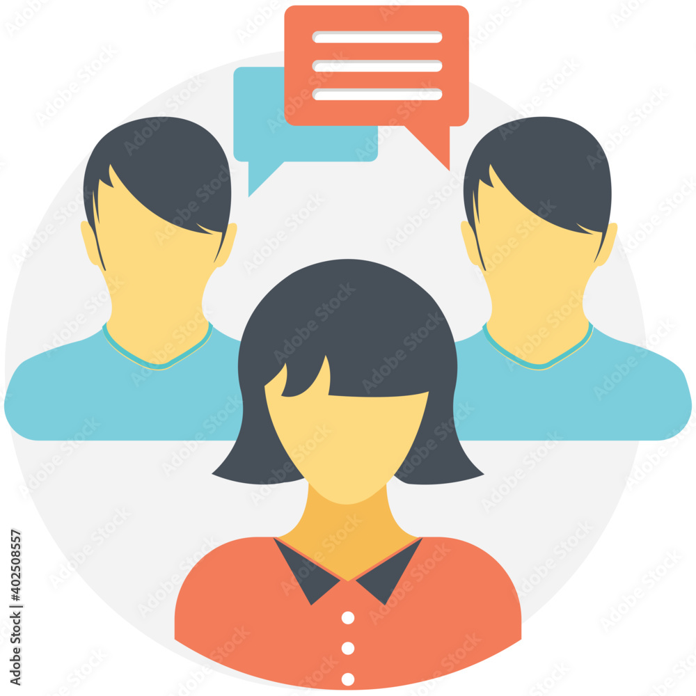 Focus Group Flat Colored Icon Stock Vector | Adobe Stock