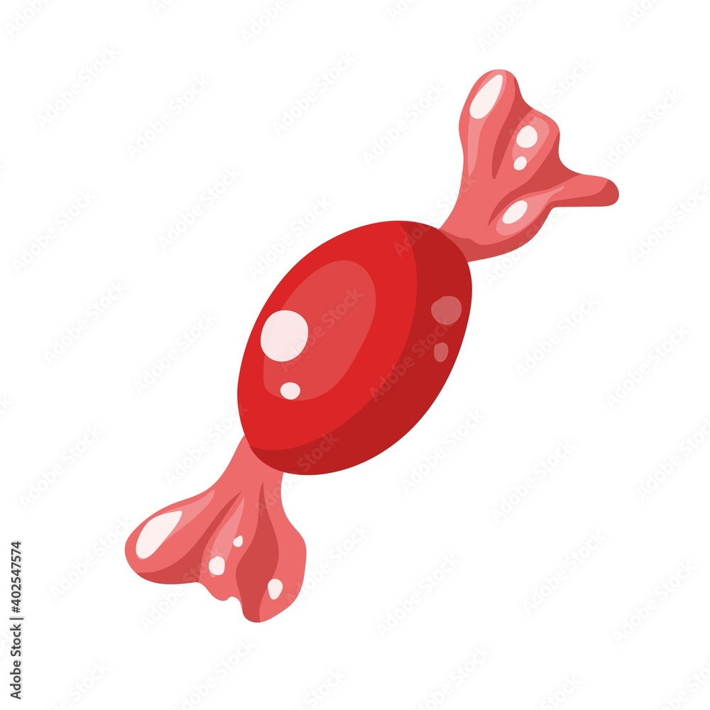Cartoon red candy isolated on white background. VEctor illustration ...
