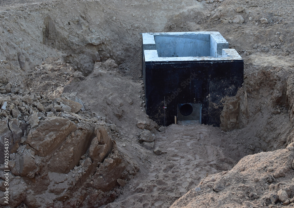 Construction of stormwater pits, sanitary sewer system distribution ...