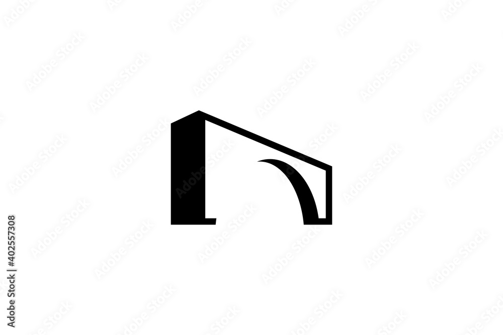 concrete bridge negative space bridge logo is suitable for contractor ...