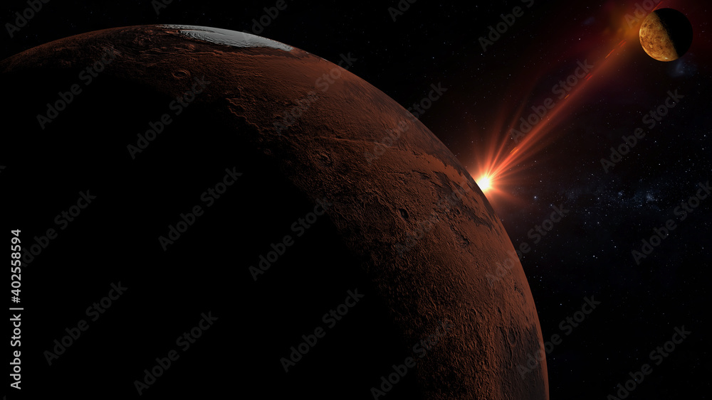 mars enters retrograde motion , conjunction of planets mars and venus ...
