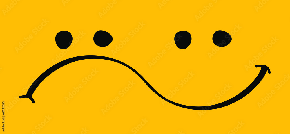 Happy and sad face. Smile and sorrow, the emotions of joy and ...